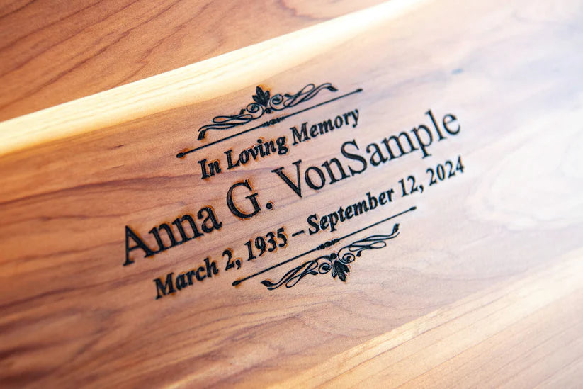 Personalized Urn Engraving — The Old Pine Box